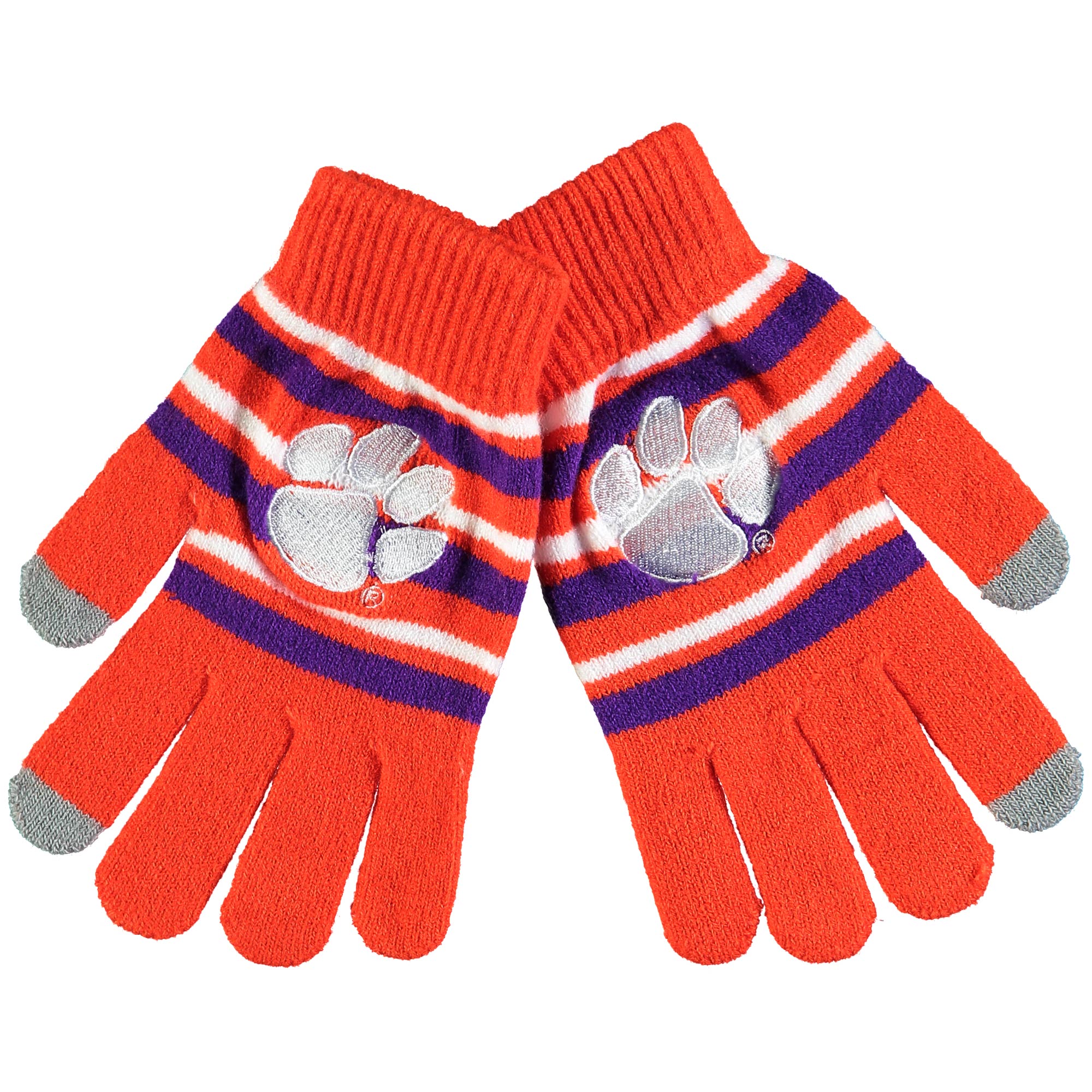 College Clemson Tigers Stripe Knit Gloves